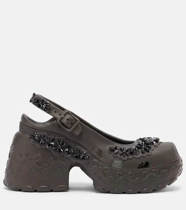 Simone Rocha Embellished Slingback Pumps - Brown