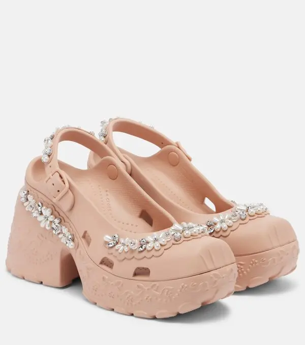 Simone Rocha Embellished Slingback Pumps - Pink