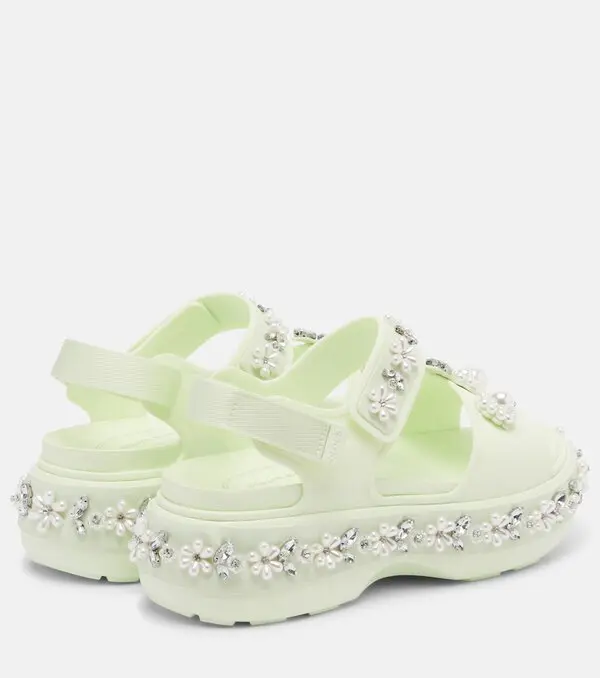Simone Rocha X Crocs Embellished Platform Sandals - Green