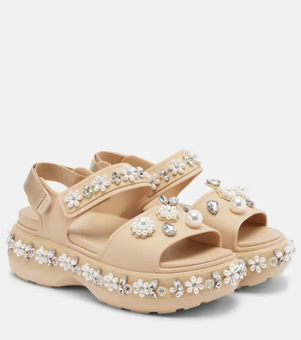 Simone Rocha Embellished Platform Sandals - Beige