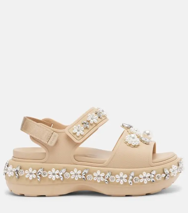 Simone Rocha Embellished Platform Sandals - Beige
