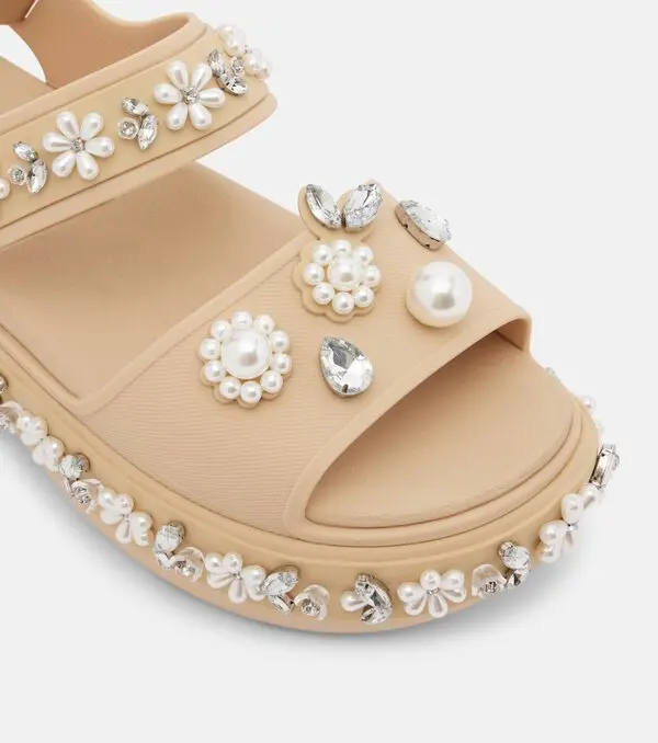Simone Rocha Embellished Platform Sandals - Beige
