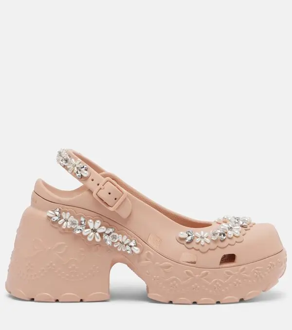 Simone Rocha X Crocs Embellished Slingback Pumps - Pink