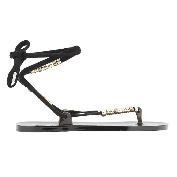 ANCIENT GREEK SANDALS Esther Beads Jelly Sandals - Black