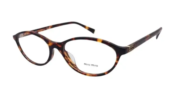 Miu Miu Oval Frame Eyeglasses - Honey Havana
