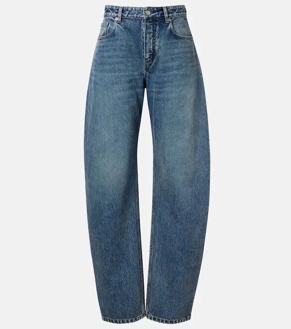 Alaïa Barrel-leg Jeans In Handsand Wash - Blue