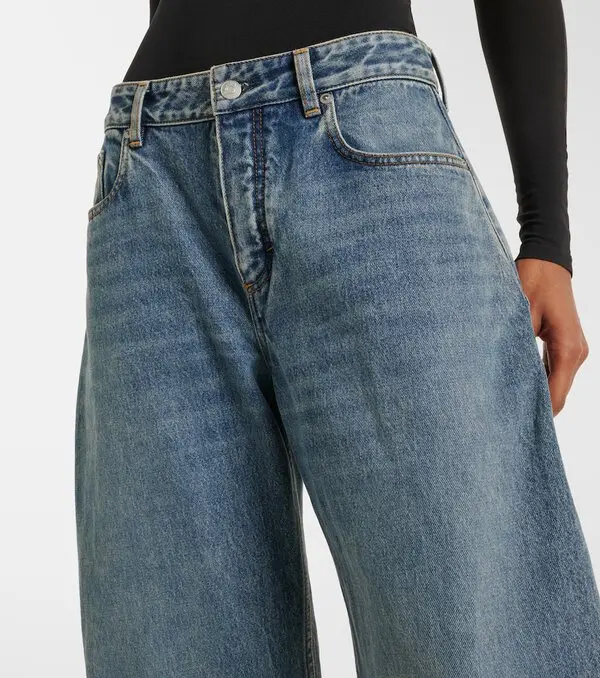 Alaïa Barrel-leg Jeans In Handsand Wash - Blue