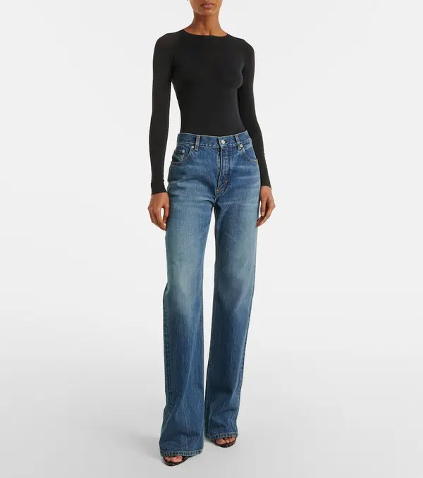 Alaïa Bootcut Jeans In Stone