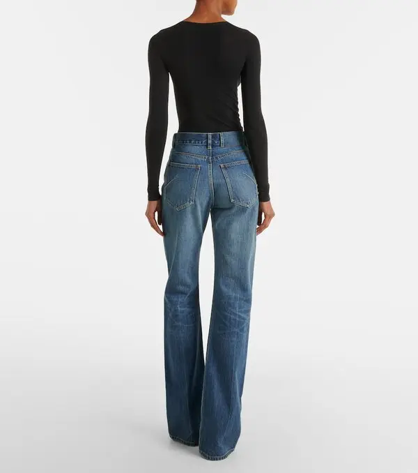 Alaïa Bootcut Jeans In Stone