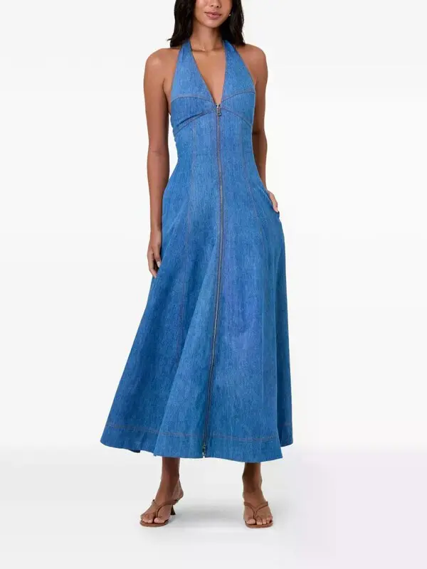 NICHOLAS Halterneck Zip-front Dress