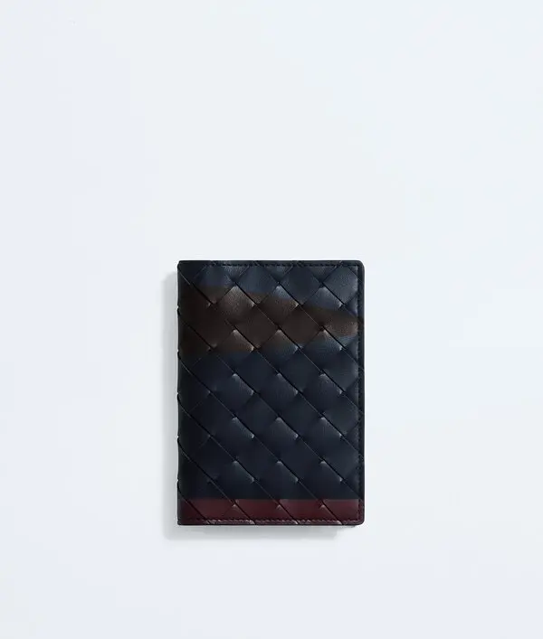 Bottega Veneta Intrecciato Passport Case - Midnight/espresso/deep Mahogany