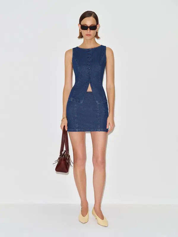 REFORMATION Lina Denim Two Piece Set - Blue