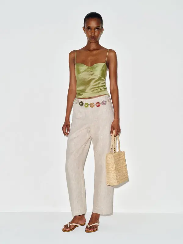 REFORMATION Lilah Linen Pant - Natural