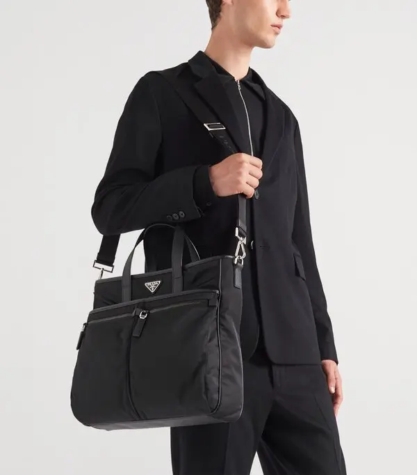 Prada Re-nylon And Saffiano Leather Tote Bag