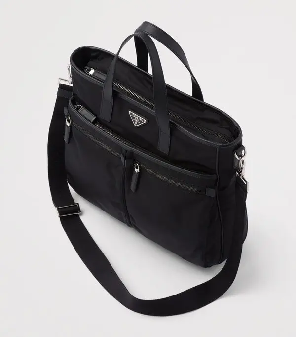 Prada Re-nylon And Saffiano Leather Tote Bag