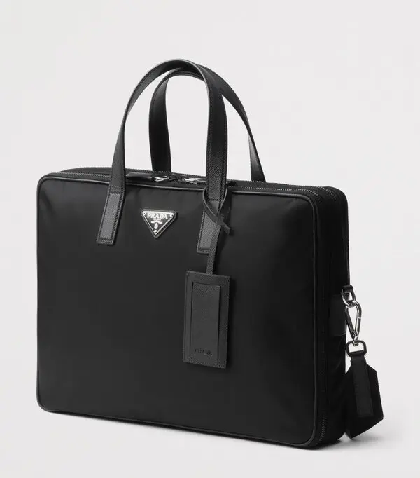 Prada Re-nylon And Saffiano Leather Briefcase