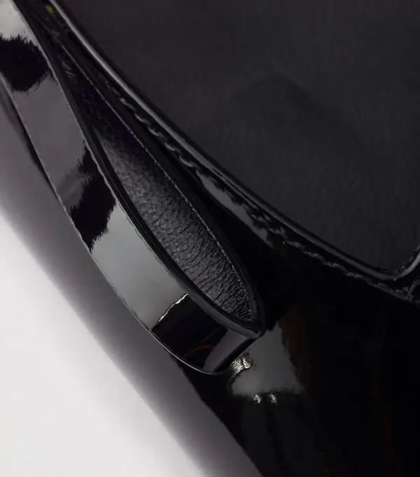 Prada Patent Leather Slingback Kitten Heels - Black
