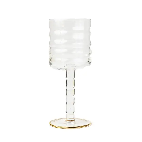 HOUSE OF REVELRY Neutrals Fluted Wine Glass Set - Red