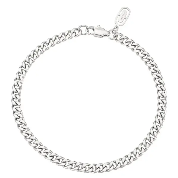 KENNETT WATCHES & ACCESSORIES Kennett 4mm Cuban Chain Bracelet In Stainless Steel - Silver