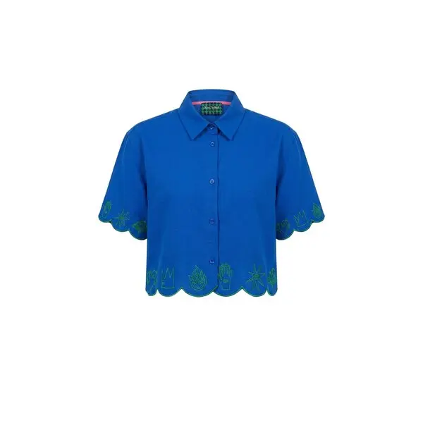 KING NAKED Sweet Nothing Embroidered Crop Shirt