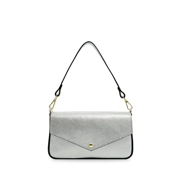 APATCHY LONDON The Munro Leather Shoulder Bag - Silver