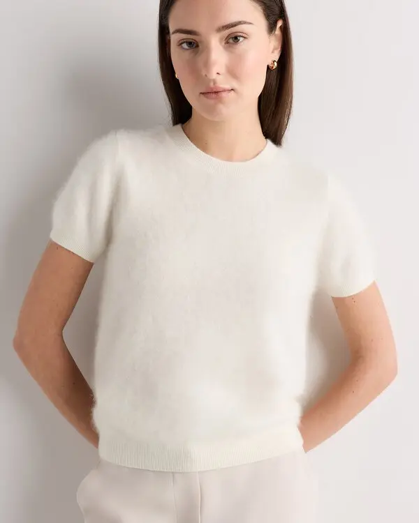 Quince Brushed Cashmere T-shirt - Ivory