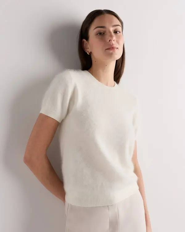 Quince Brushed Cashmere T-shirt - Ivory