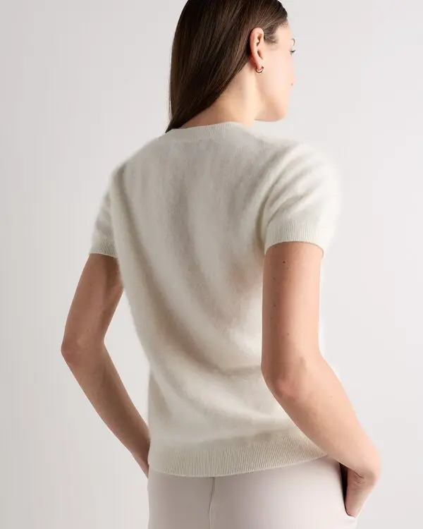 Quince Brushed Cashmere T-shirt - Ivory