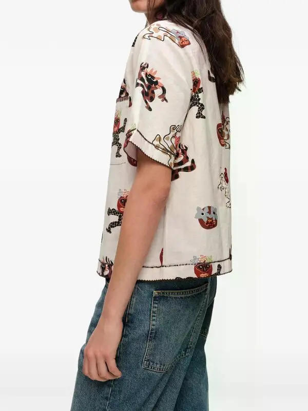 Bimba Y Lola Graphic Print Cotton Shirt