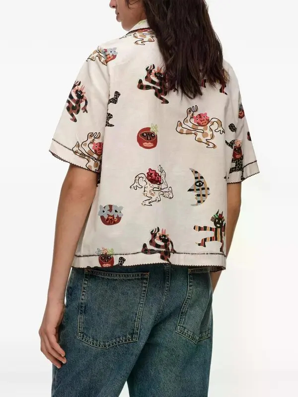 Bimba Y Lola Graphic Print Cotton Shirt