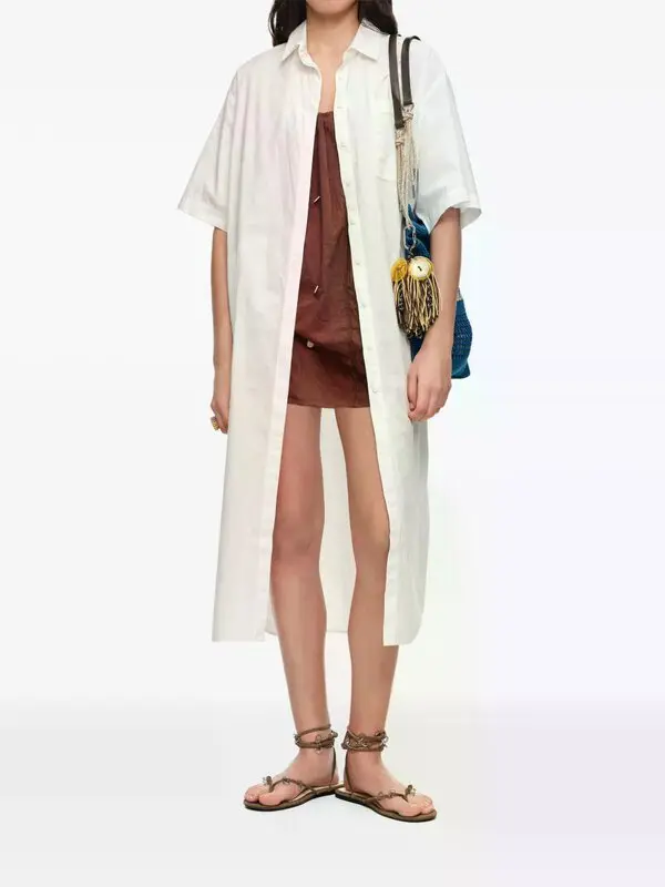 Bimba Y Lola Embroidered Cut-out Shirt Dress
