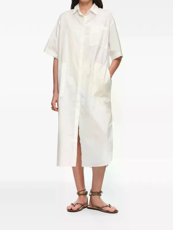 Bimba Y Lola Embroidered Cut-out Shirt Dress