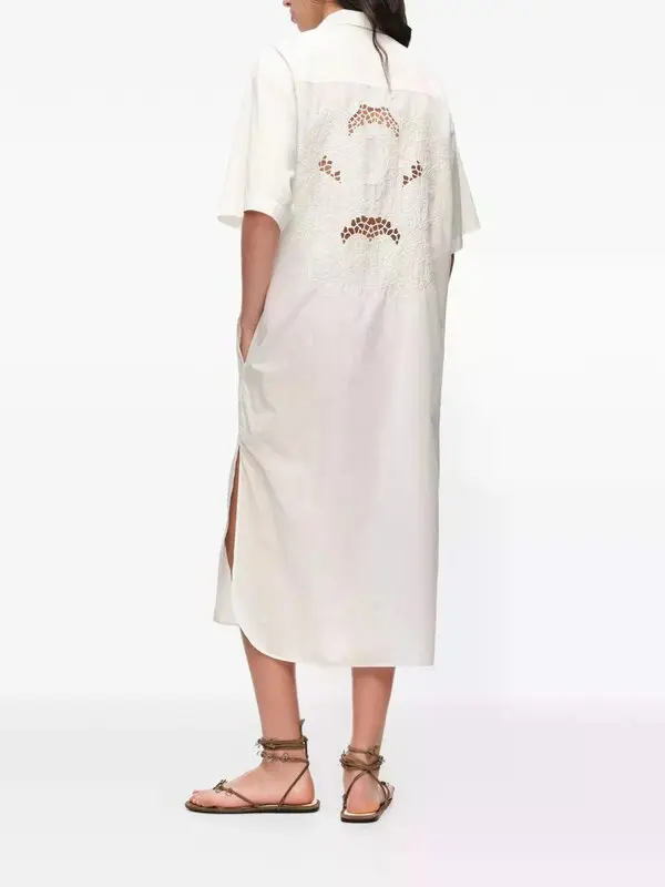 Bimba Y Lola Embroidered Cut-out Shirt Dress