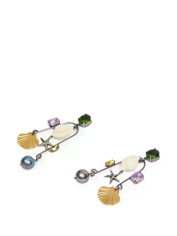 Bimba Y Lola Seashell And Crystal Earrings