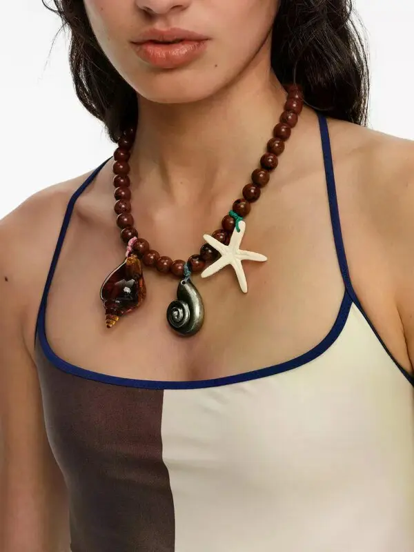 Bimba Y Lola Beaded Necklace With Shell Charms