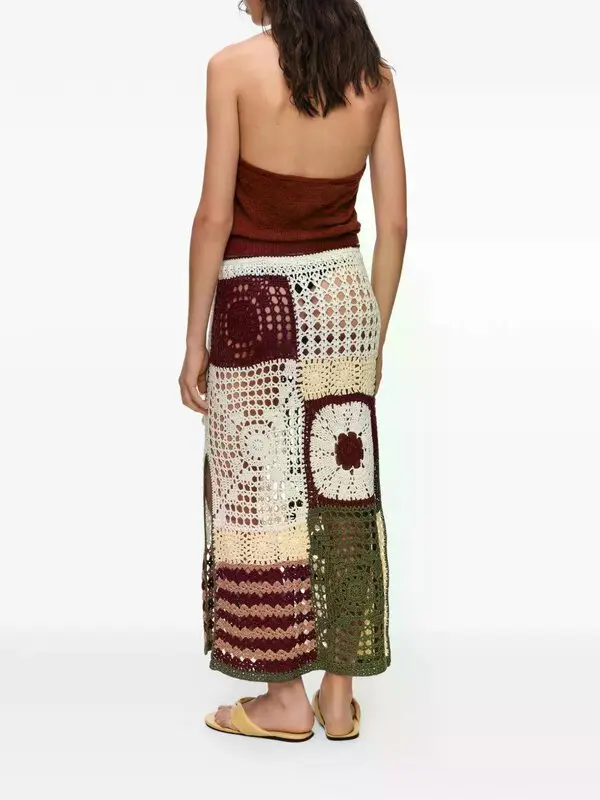 Bimba Y Lola Crochet-knit Patchwork Skirt