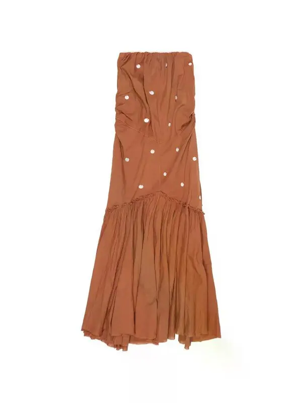 Bimba Y Lola Embellished Ruffled Dress - Brown