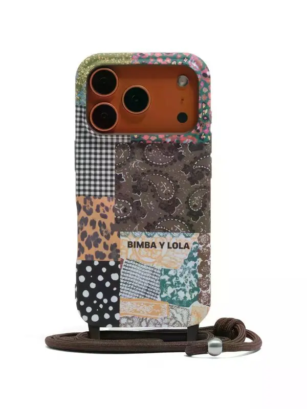 Bimba Y Lola Patchwork-print Iphone 17 Pro Phone Case - Brown