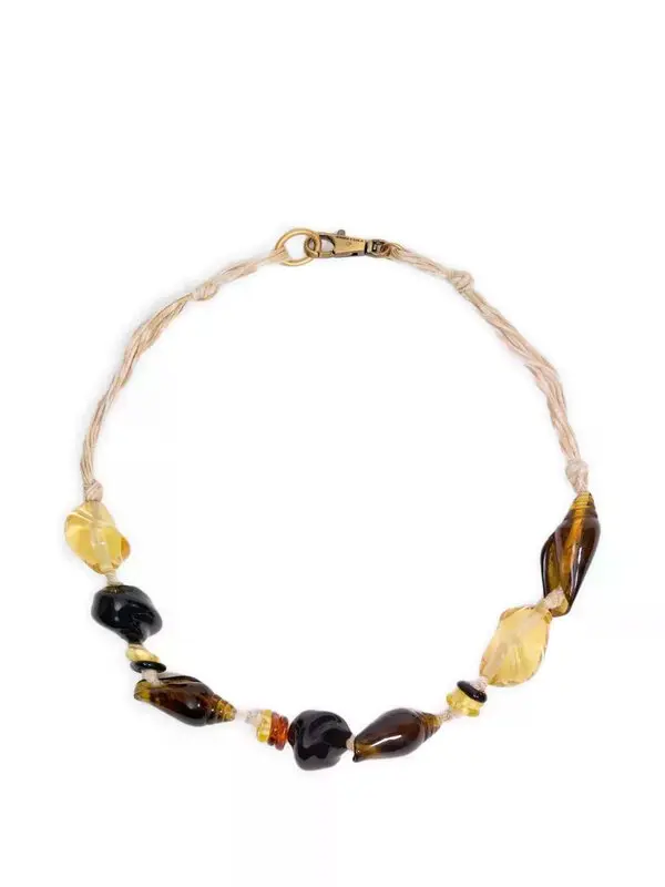 Bimba Y Lola Beaded Cord Necklace With Shell Embellishment