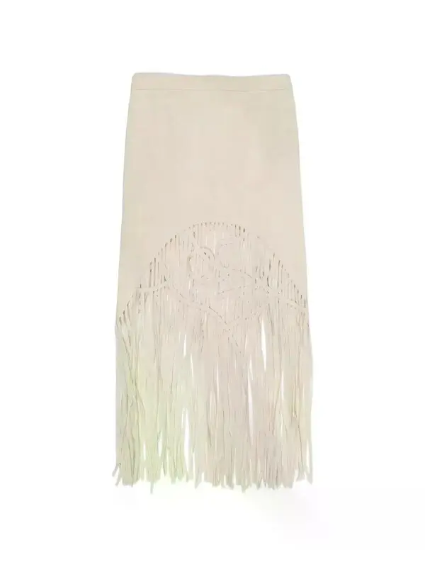Bimba Y Lola Fringe Trim Skirt - Neutrals