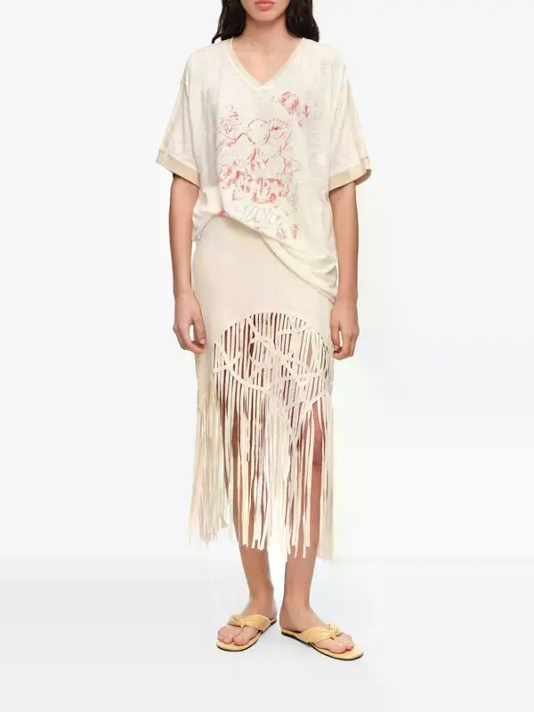 Bimba Y Lola Fringe Trim Skirt