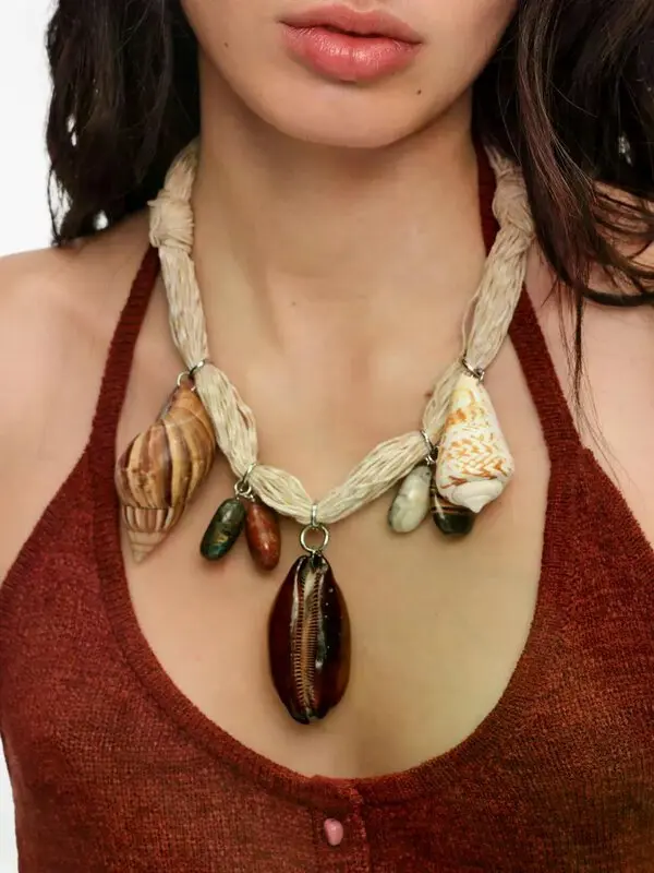 Bimba Y Lola Shell Pendant Cord Necklace