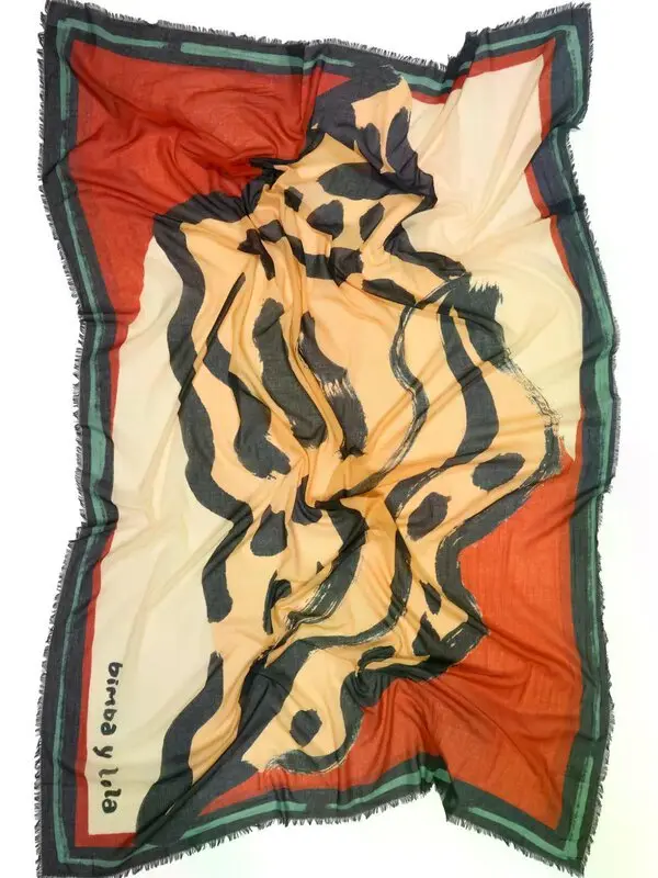 Bimba Y Lola Shell-print Frayed Sarong