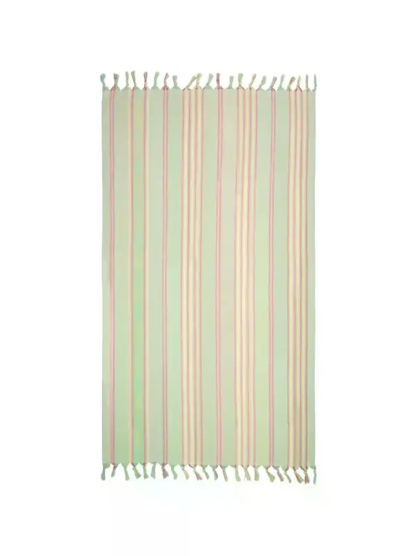 Bimba Y Lola Striped Fringed Beach Towel - Green