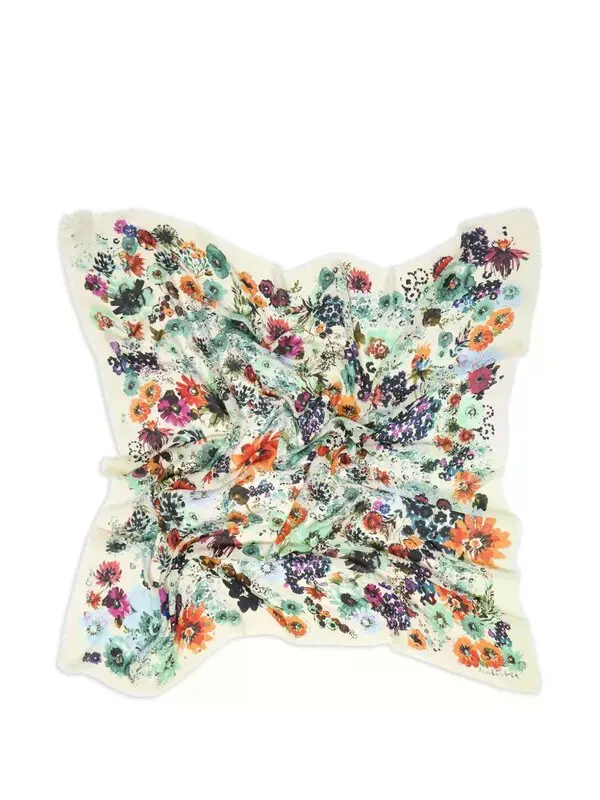 Bimba Y Lola Floral-print Scarf - White