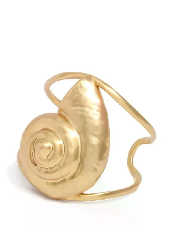 Bimba Y Lola Shell-motif Hammered Cuff Bracelet - Gold