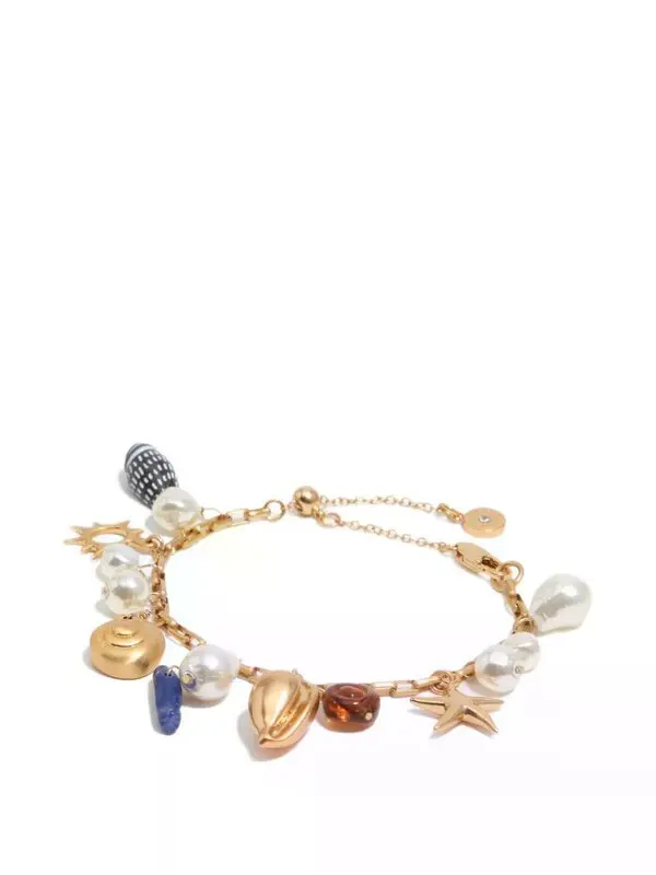 Bimba Y Lola Charm-detail Faux-pearl Bracelets - Blue