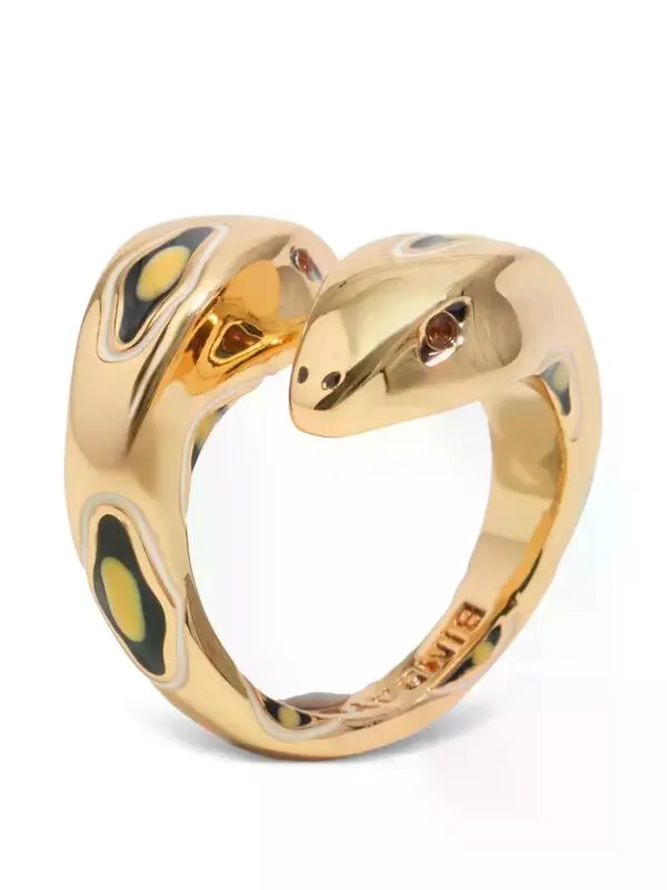 Bimba Y Lola Enamel Detail Snake Head Ring