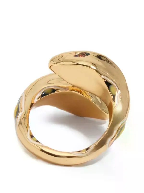 Bimba Y Lola Enamel Detail Snake Head Ring