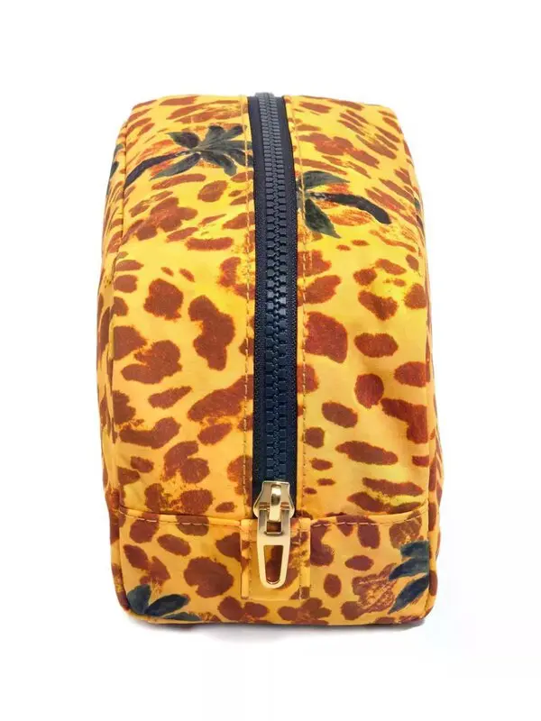 Bimba Y Lola Leopard Print Palm Motif Make-up Bag